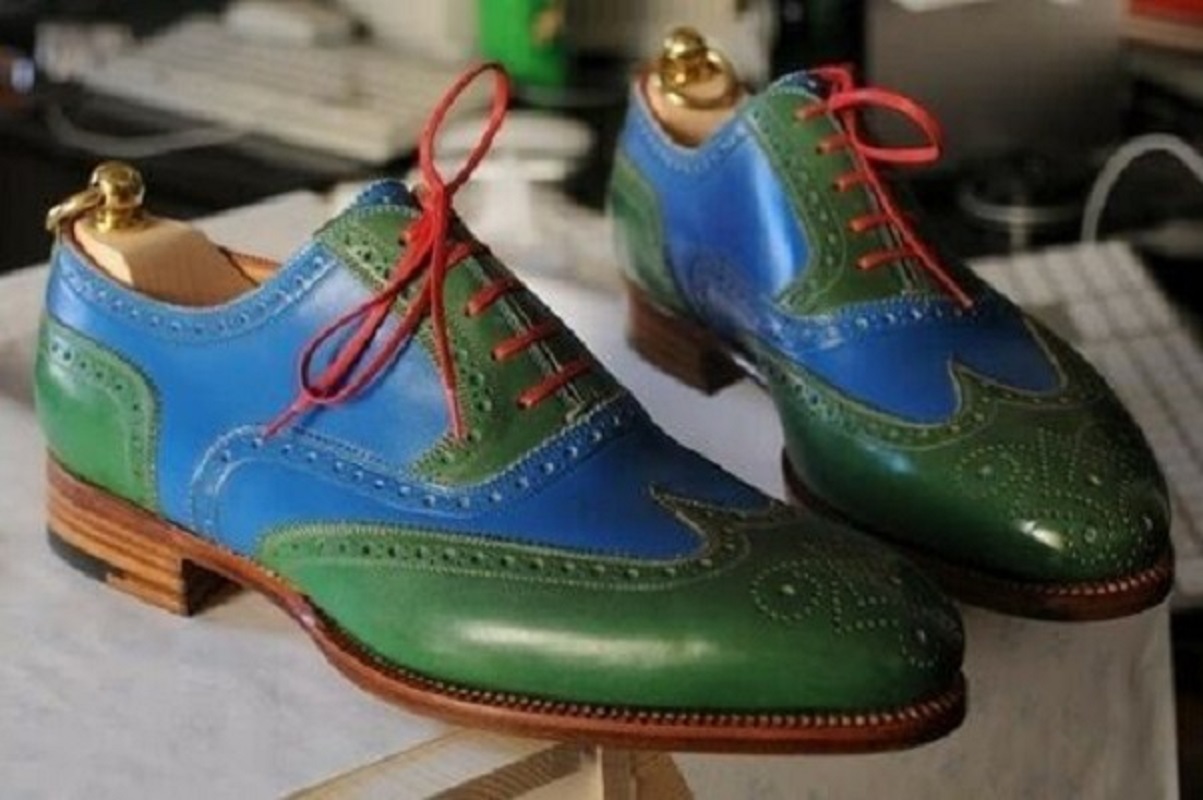 Customize Handmade Oxford Multicolor Brogue Wingtip Premium Leather ...